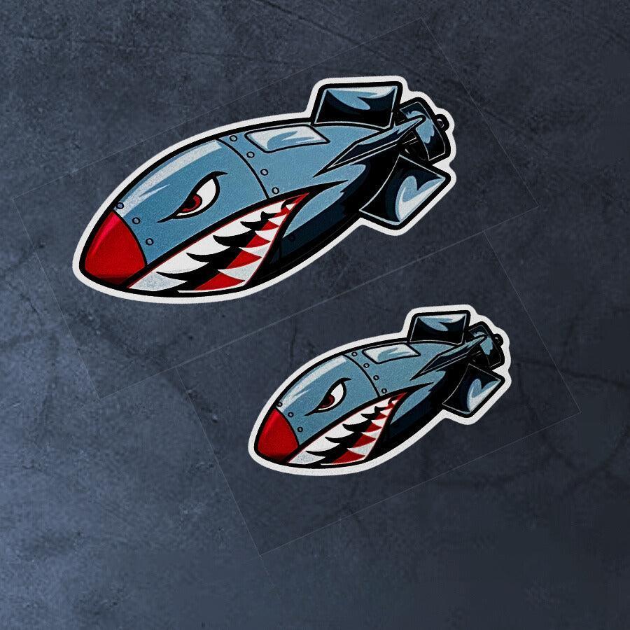 "Shark Missile" Sticker – Bean's Moto Booth