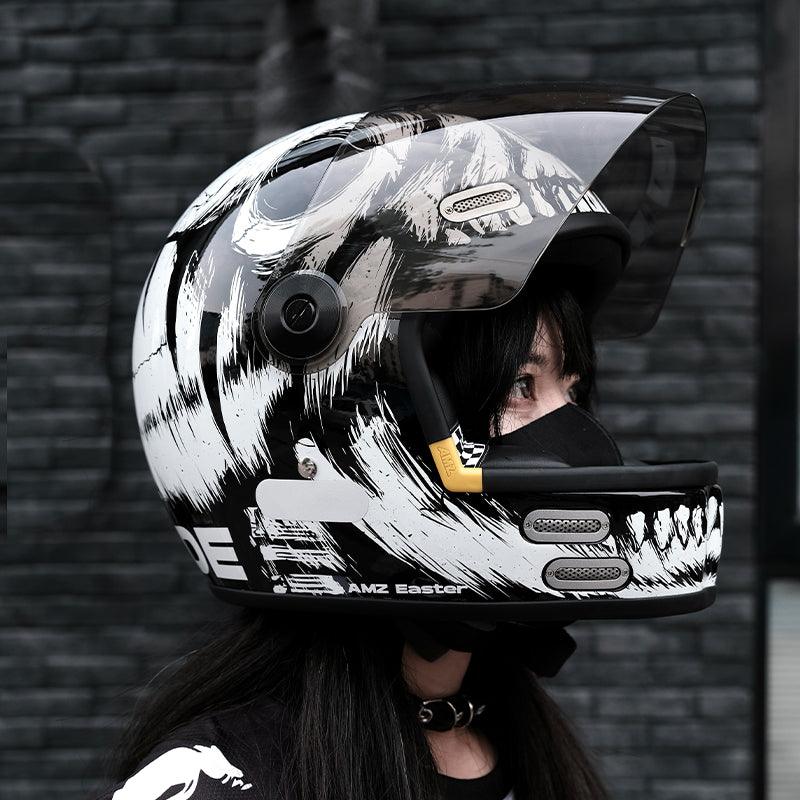 AMZ™ Demon Eye Retro Cruiser Helmet – Bean's Moto Booth