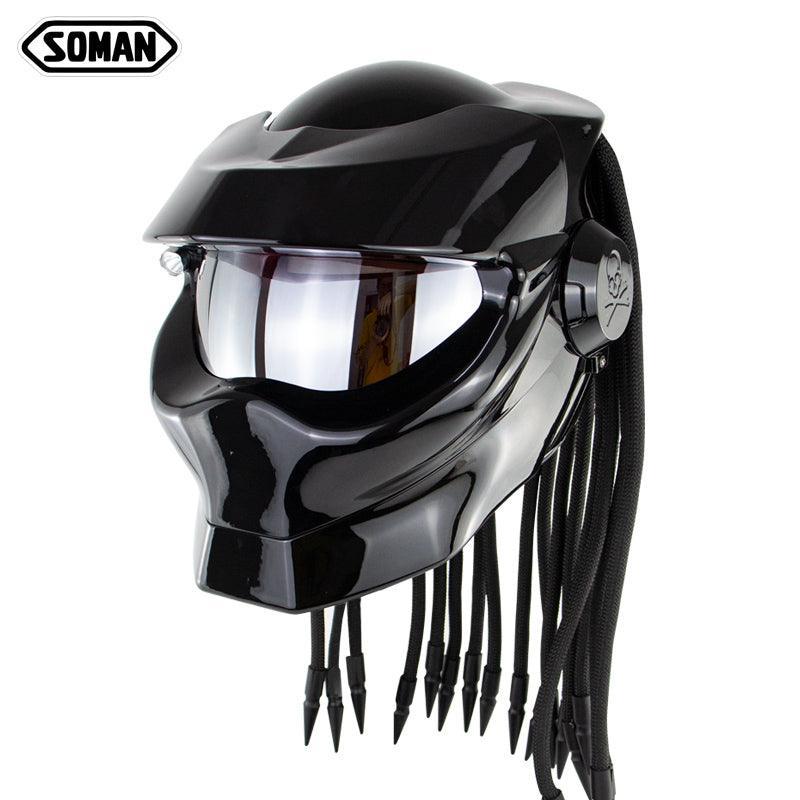 SOMAN™ Predator Dreadlocks Helmet(with flash Light) – Bean's Moto Booth